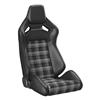 Corbeau Sportline RRX Seat - Black w/ White Plaid Insert | 55013